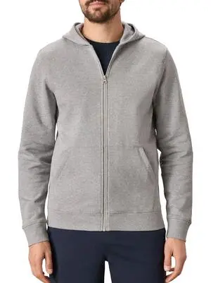 PACT Organic Brushed Fleece Zip Hoodie - Heather Grey