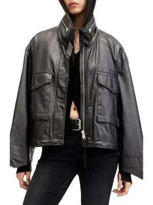 ALLSAINTS Clay Leather Jacket - Black