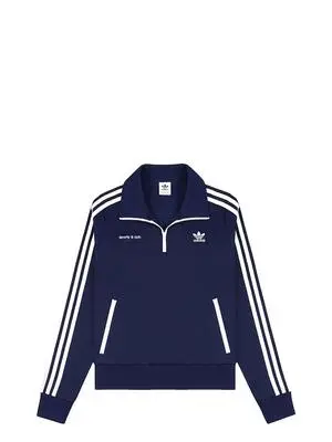 Adidas X Sporty & Rich Track Quarter Zip - Navy Blue/white