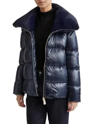 Herno Shiny Nylon Down Jacket - Blue Navy