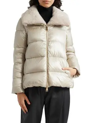 Herno Shiny Nylon Down Jacket Champagne