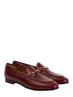 Gucci Gucci Jordaan Horsebit Leather Loafers Red