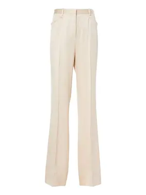 TOM FORD Silk And Wool Twill Bootcut Trousers - Beige