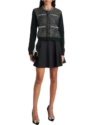 Giambattista Valli Sequined Wool Cardigan - Black