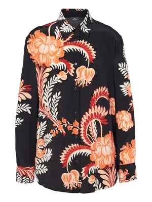 Etro Printed Silk Crêpe De Chine Blouse - Black