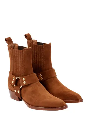 Paris Texas Helena Suede Biker Boots - Brown