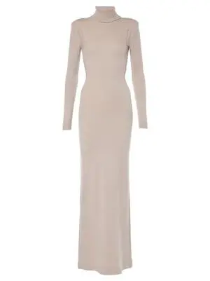 TOM FORD Cashmere Turtleneck Gown - Beige