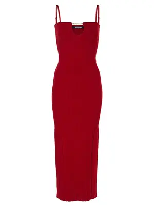 Jacquemus La Robe Sierra Bretelles Midi Dress - Red