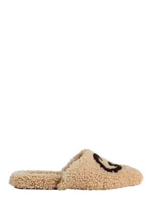 Gucci Faux Shearling Slipper - Brown