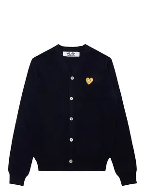 Play Comme Des Garcon Gold Heart Cardigan - Blue