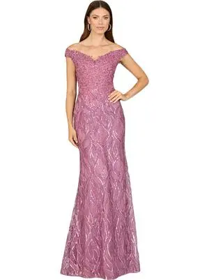 LARA NEW YORK Off-shoulder Gown - Rose
