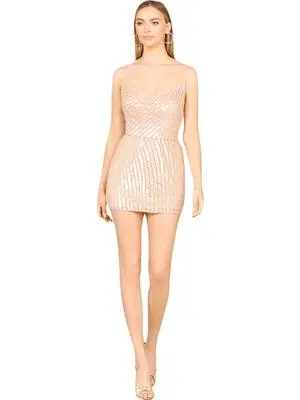 LARA NEW YORK Sequin Mini Dress - Nude