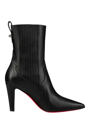 CHRISTIAN LOUBOUTIN 85mm Santigag Leather Chelsea Booties - Black