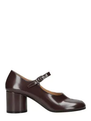MAISON MARGIELA Leather Tabi Mary Jane Pumps 60 - Brown