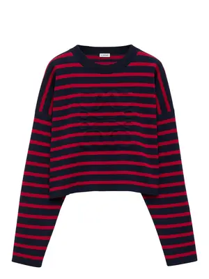 Loewe Wool-Blend Anagram Sweater Navy