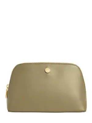 Harrods Small Leather Makeup Bag - Green