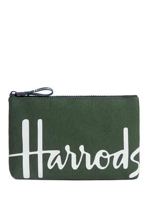 Harrods Small Cotton Logo Pouch - Green