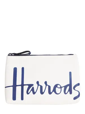 Harrods Small Cotton Logo Pouch - Ivory