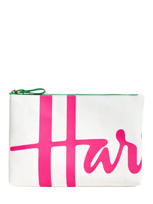 Harrods Cotton Logo Pouch - Ivory