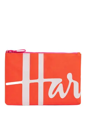 Harrods Cotton Logo Pouch - Orange