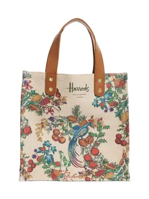 Harrods Small The Great Feast Jacquard Shopper Bag Brown