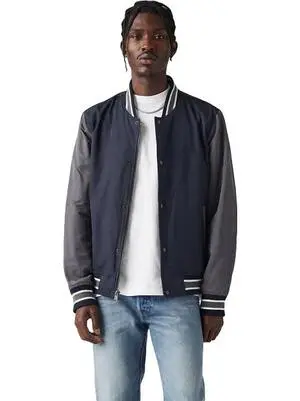 LEVI'S Colorblock Varsity Bomber Jacket - Navy And Forged Iron