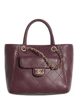 Chanel Small Shopping Bag Dark Burgundy