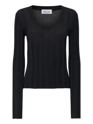 CALLAS MILANO Margot Merino Wool Sweater - Black
