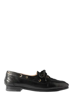 Bally Pathy Leather Boat Shoes - Black