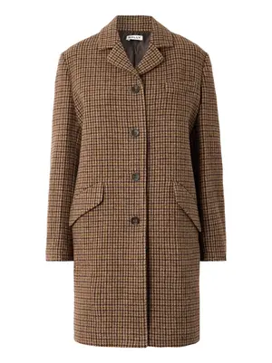 Bally Houndstooth Wool Coat - Brown