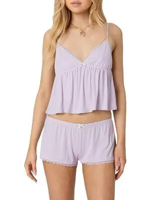 EDIKTED Buffy Crop Babydoll Camisole - Lilac