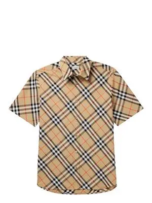 Burberry Checked Cotton-poplin Shirt - Neutrals