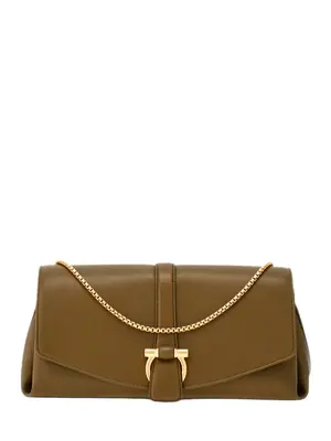 FERRAGAMO Ferragamo Front Flap Shoulder Bag Green