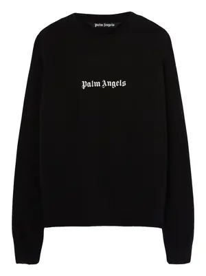 Palm Angels Logo-print Crew-neck Jumper - Black