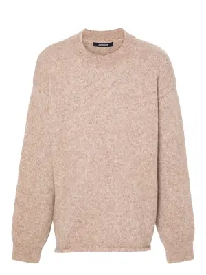 Jacquemus Intarsia-knit Logo Sweater - Neutrals