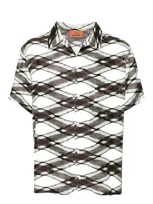 Missoni Patterned Silk Short Sleeve Shirt - Green