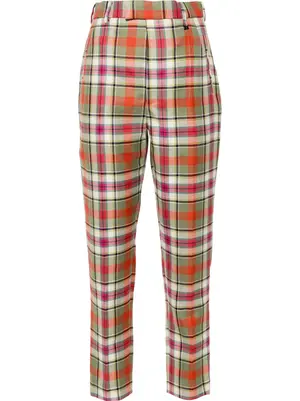 VIVIENNE WESTWOOD Checked Cigarette Trousers - Green