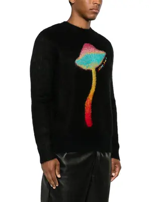 Casablanca Rainbow Mushroom Sweater - Black