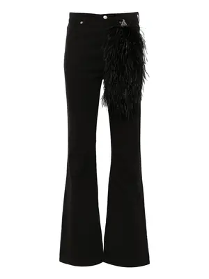 LOULOU Loulou Feather-Detail Flared Jeans