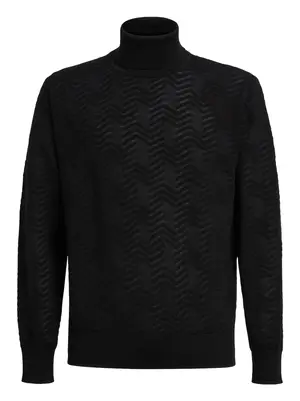 Missoni Chevron Roll-neck Jumper - Black