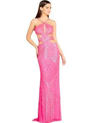LARA NEW YORK Bel & Genesis Halterneck Gown - Hotpink