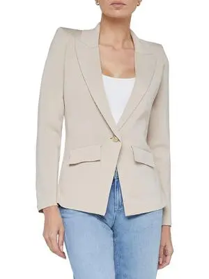 L'Agence Chamberlain Knit Blazer - Ivory/gold