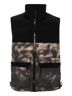 Hugo Tie-dye Print Gilet - Black