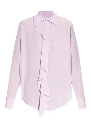Victoria Beckham Ruffled Silk Blouse - Purple