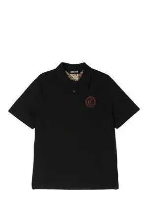 Just Cavalli Logo-embroidered Polo Shirt - Black