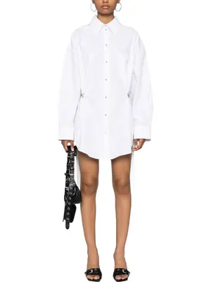MUGLER Chain-detail Shirt Dress - White