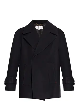 Victoria Beckham Wool Double-breasted Coat - Black