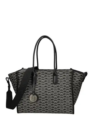 Emporio Armani Jacquard Logo Motif Tote Bag - Black