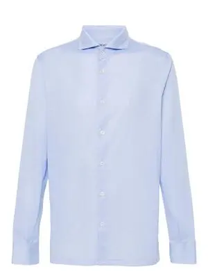 Boggi Milano Piqué-weave Shirt - Blue