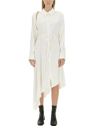Acne Studios Satin Chemisier Dress - White